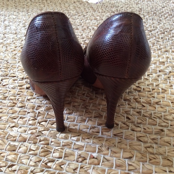 Vintage | Shoes | Vtg Mid Century Pointy Toe Stiletto Croc Embossed ...